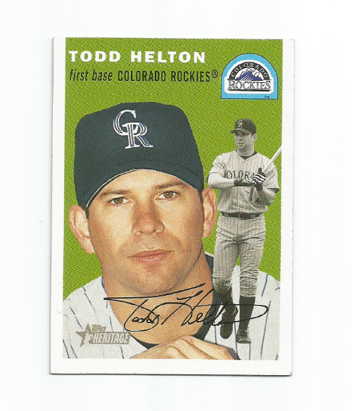 TODD HELTON (Colorado Rockies) 2003 TOPPS HERITAGE CARD #20 | eBay
