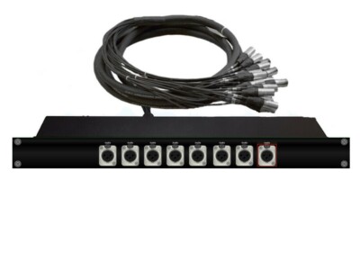 CBI 8 Ear Splitter Box Rack with 6ft/25ft Main Microphone Splitter ...