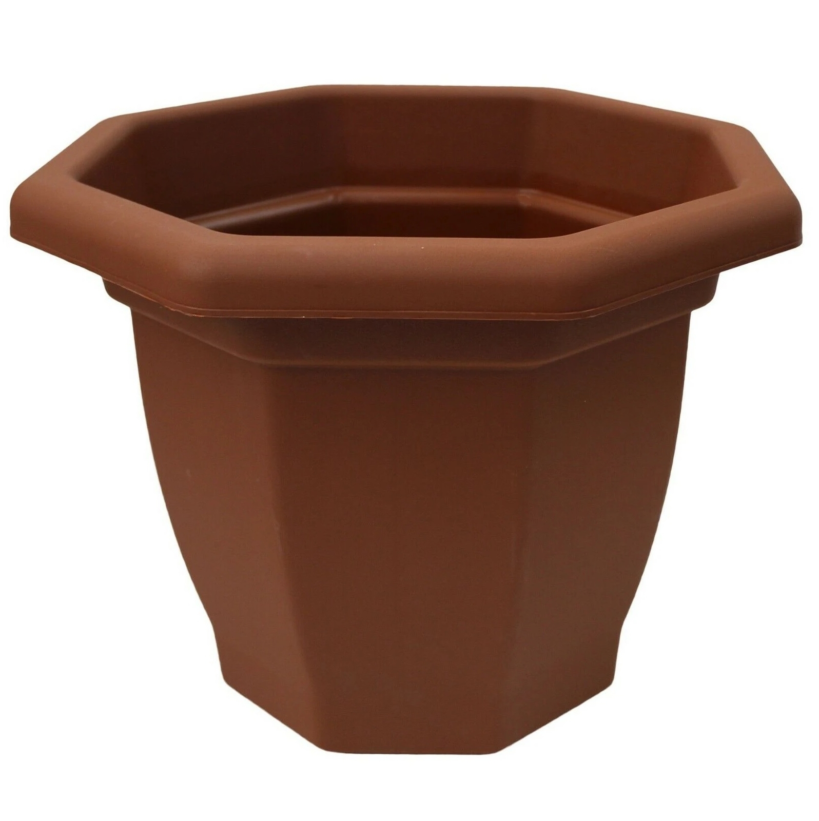 Terracotta Colour Octagonal Plant Pot Plastic Winchester Garden Planter ...