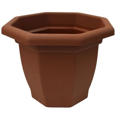 Terracotta Colour Octagonal Plant Pot Plastic Winchester Garden Planter ...