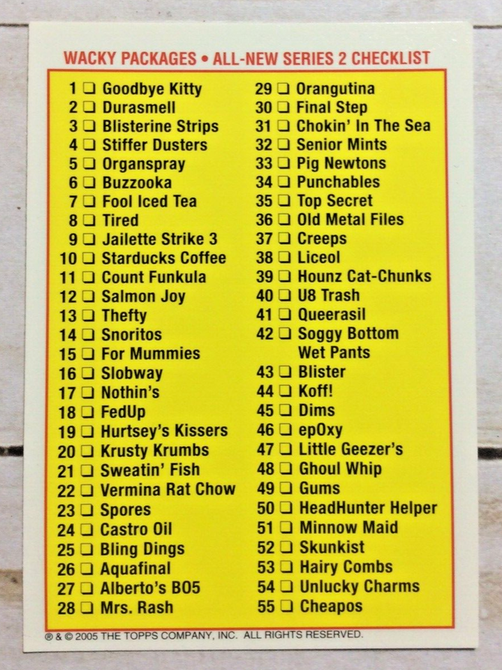 2005 Topps Wacky Packages Little Geezers Ancient Pizza Sticker Card 47 ...