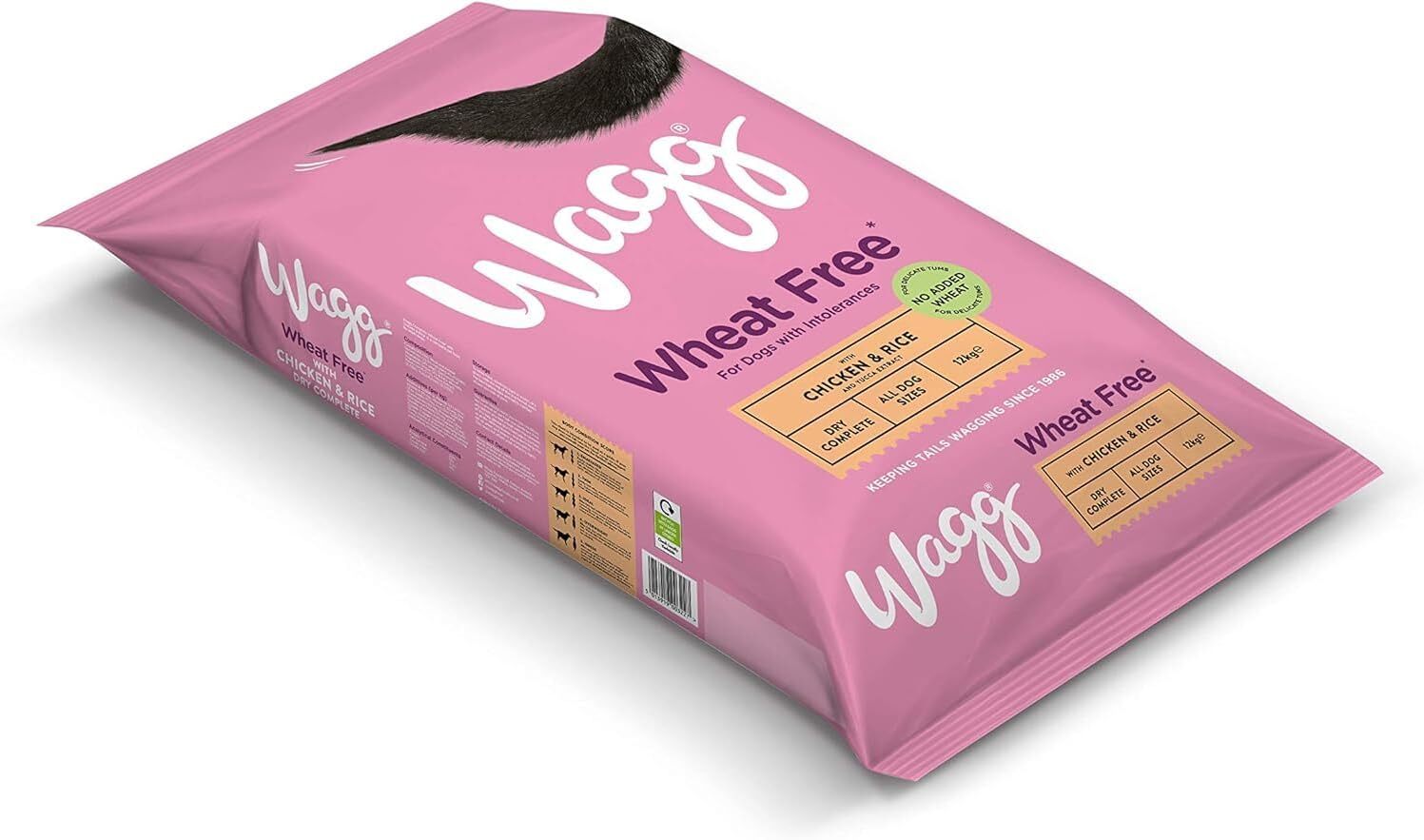 Wagg Wheat Free Complete Dry Adult Dog Food Chicken & Rice 12kg - For ...