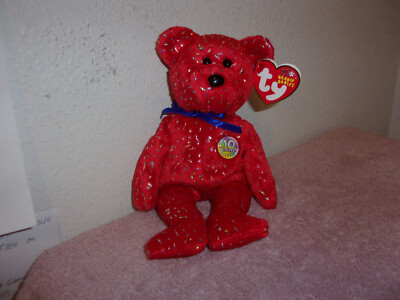 "TY" BEANIE BABIES..."DECADE" (RED) D.O.B...JANUARY 22, 2003....RETIRED ...