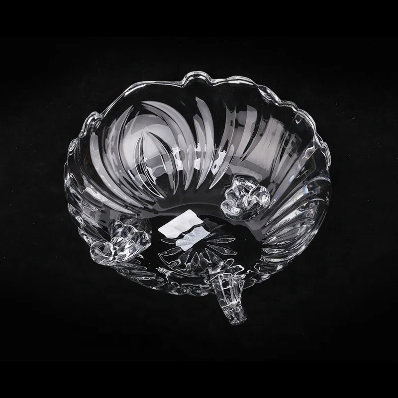 Large Glass Crystal Clear Fruit Bowl Creative Footed Modern Deep Dish ...