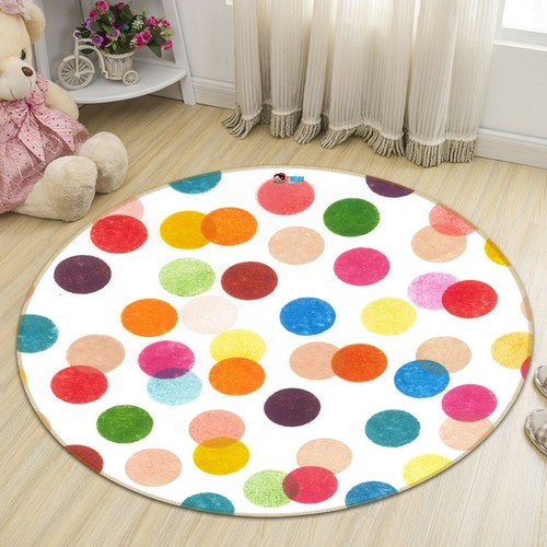 3D Colored Dots Round NAO1676 Game Rug Mat Elegant Photo Carpet Mat Fay ...