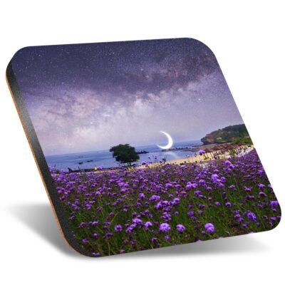 1x Square Coaster 12cm Milky Way Landscape Beach #51457 | eBay UK