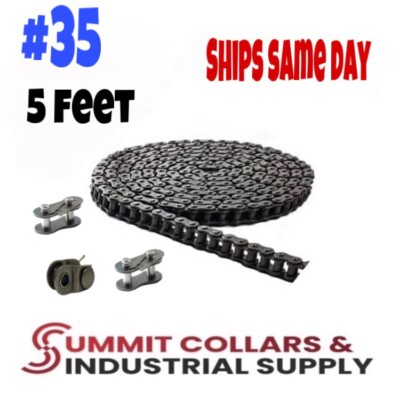 #35 Roller Chain 5 Feet with 2 Master and 1 Offset Links for GO KART ...