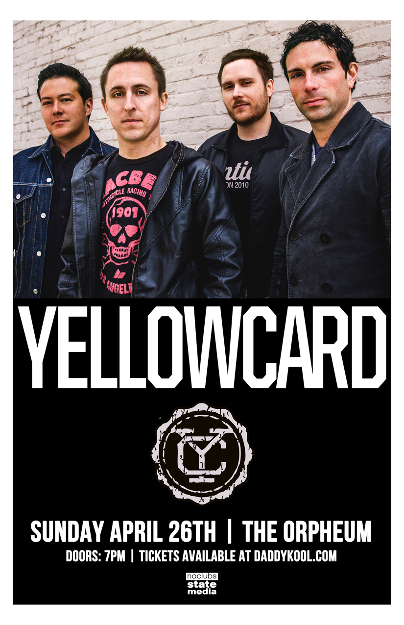 YELLOWCARD 2015 TAMPA CONCERT TOUR POSTER - Pop Punk, Alternative Rock ...
