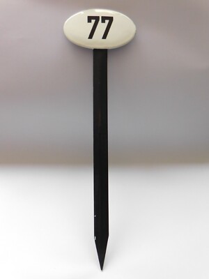 Vintage Sweden Enamel Porcelain Garden / Yard House Number 77 Sign on ...