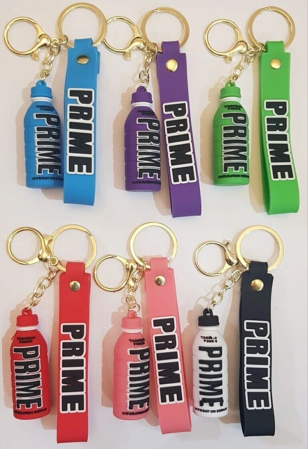 New Prime Bottle/Energy can KSI Keyring Bag Tag Prime Girls Boys Rubber ...