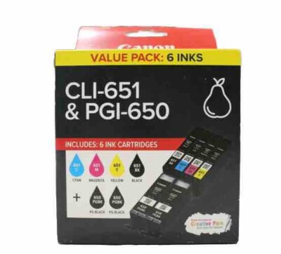 GENUINE Canon CLI 651 and PGI 650 Ink Cartridges Value 6 Pack | eBay