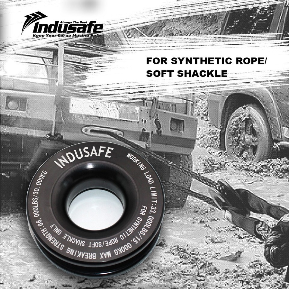 2PK Heavy Duty Recovery Ring Snatch Block Pulley w/Soft Shackles Tow Winch Rope | eBay