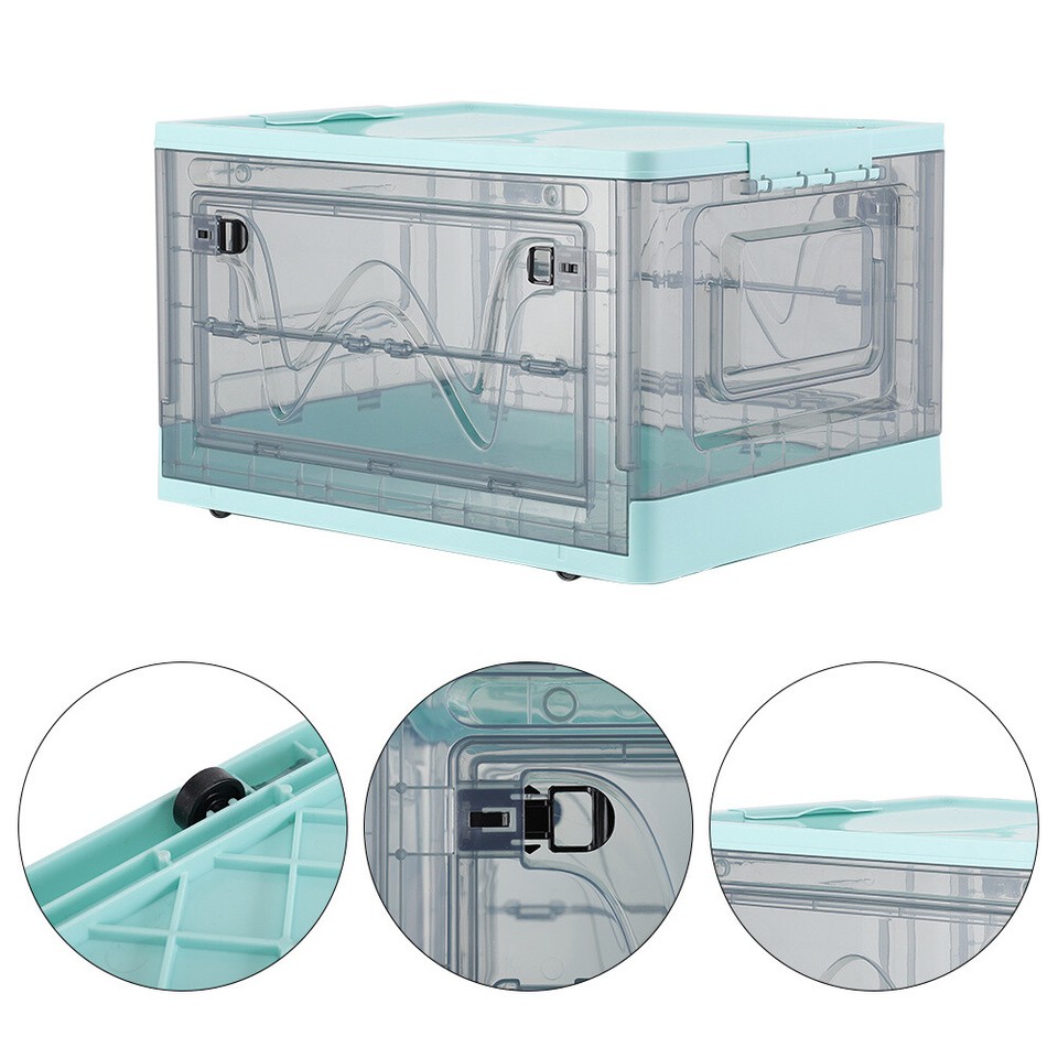 Large Folding Storage Box Plastic Collapsible Stackable Home Containers ...
