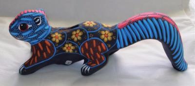 11" Ceramic Clay Squirrel Coin Bank Figurine Hand-painted Mexican Folk ...