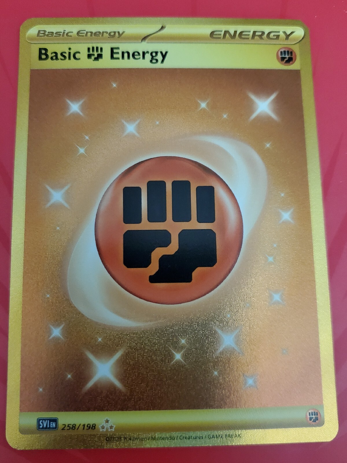 Pokemon TCG Scarlet and Violet Gold Basic Fighting Energy 258/198 | eBay