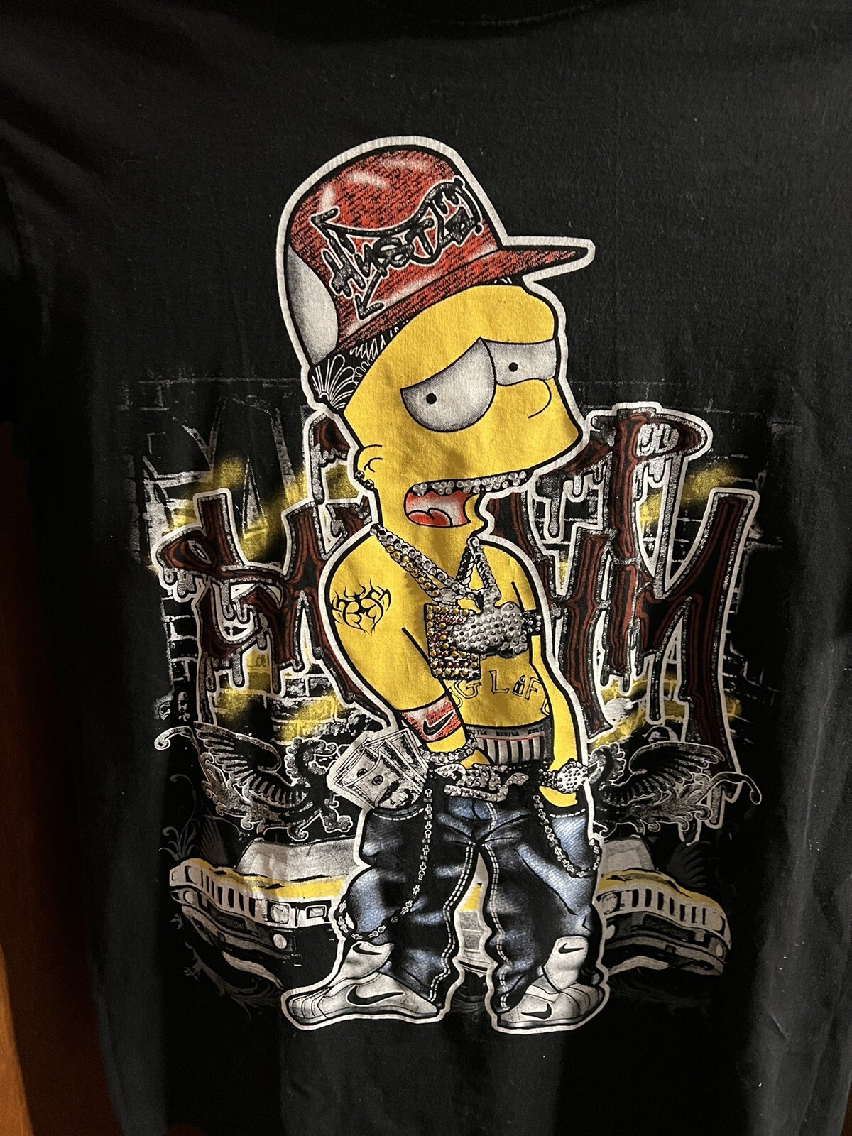 Vintage Bart Simpson Hip Hop Rap Gangster Men's T-shi… - Gem