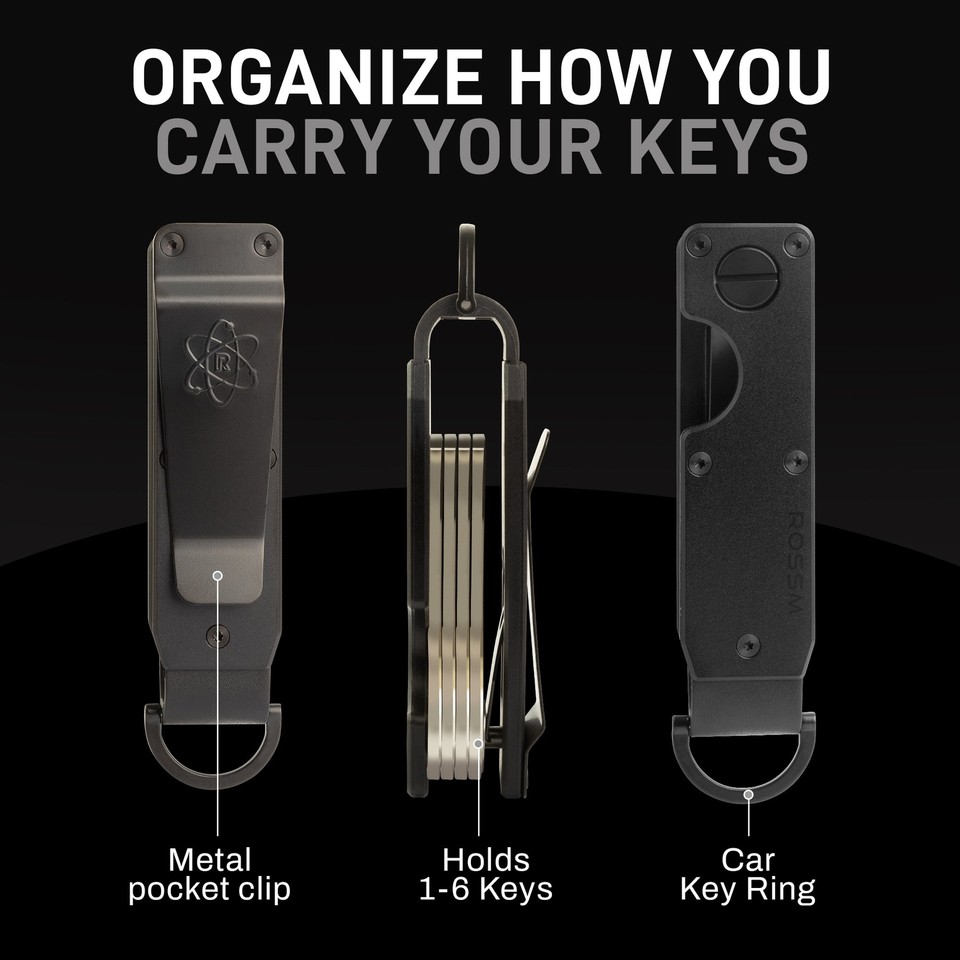 Rossm Key Organizer - Compact Minimalist Metallic Key Holder | Holds 2 ...
