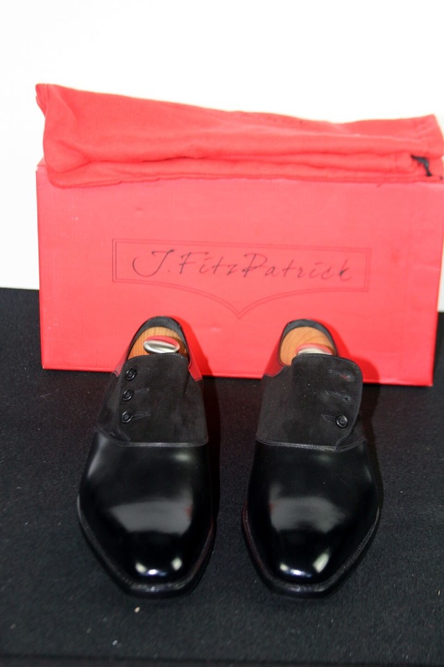 J. Fitzpatrick Aurora Dress Saddle Shoes Black Calf with Suede Trim 10D ...