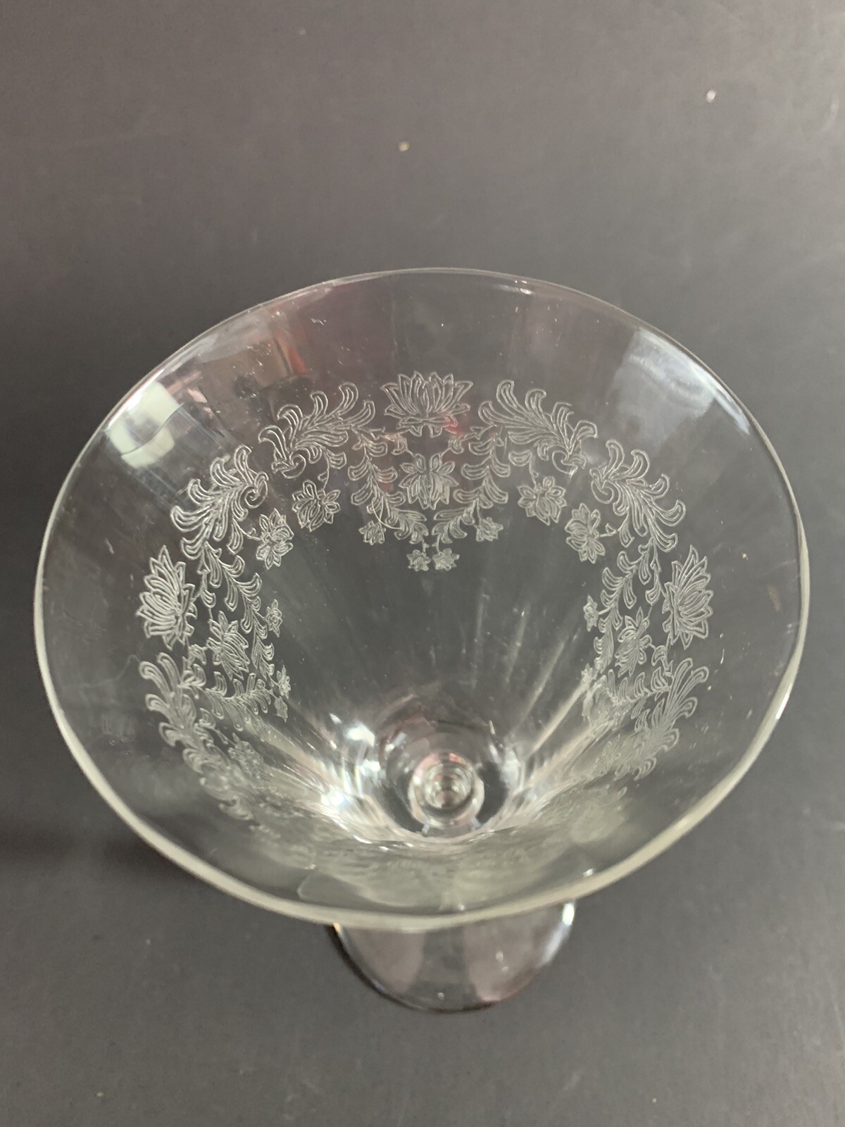 Vintage Water Goblet, antique glass BRYCE crystal clear stem 854 Fern ...