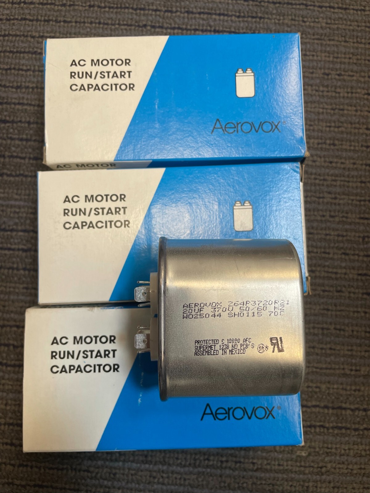 Aerovox 20uF 370V AC Motor Run/Start Capacitor Lot of 4 New | eBay