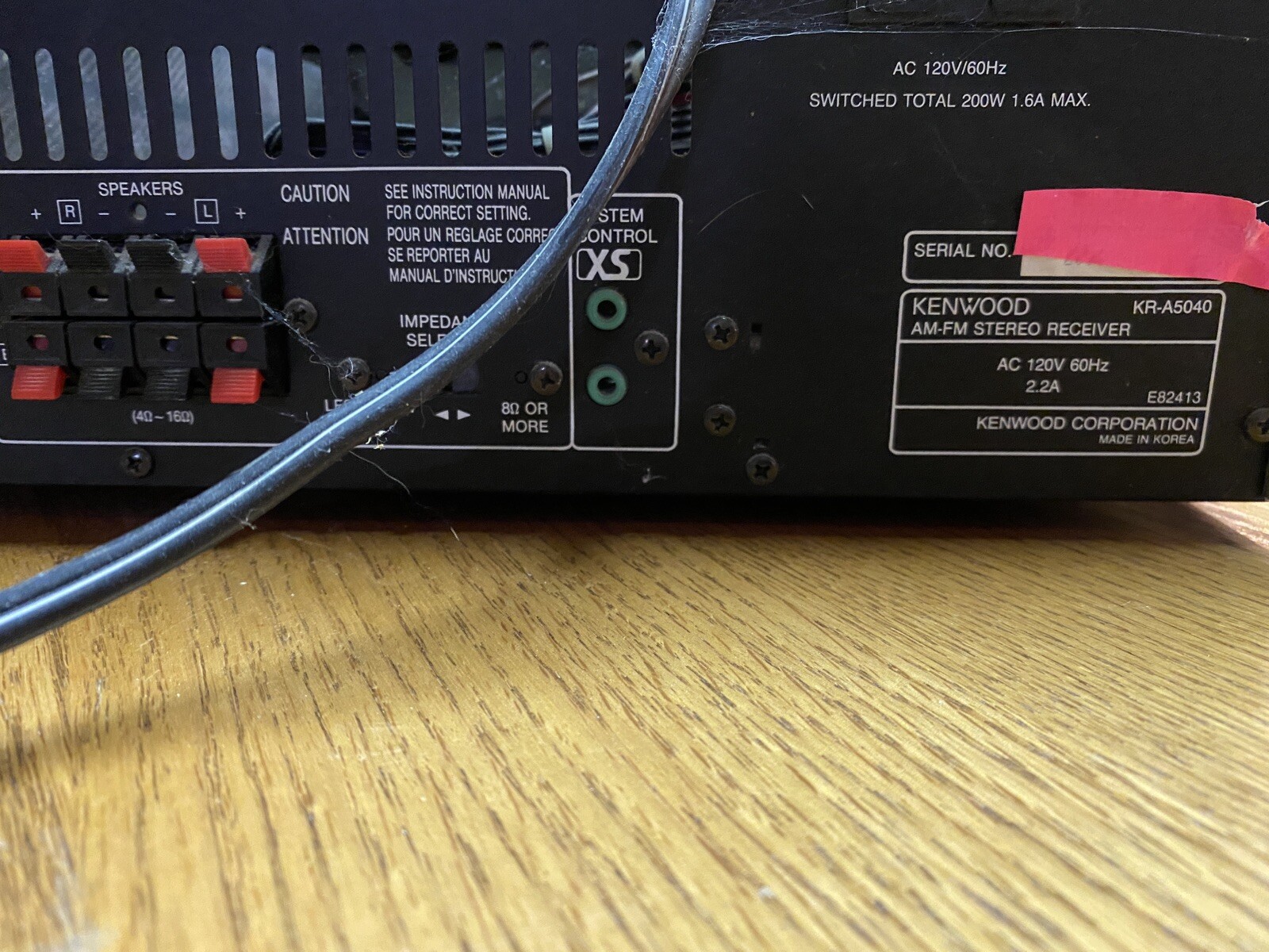 Kenwood KR-A5040 AM/FM Tuner Stereo Receiver - No Remote - Read ...