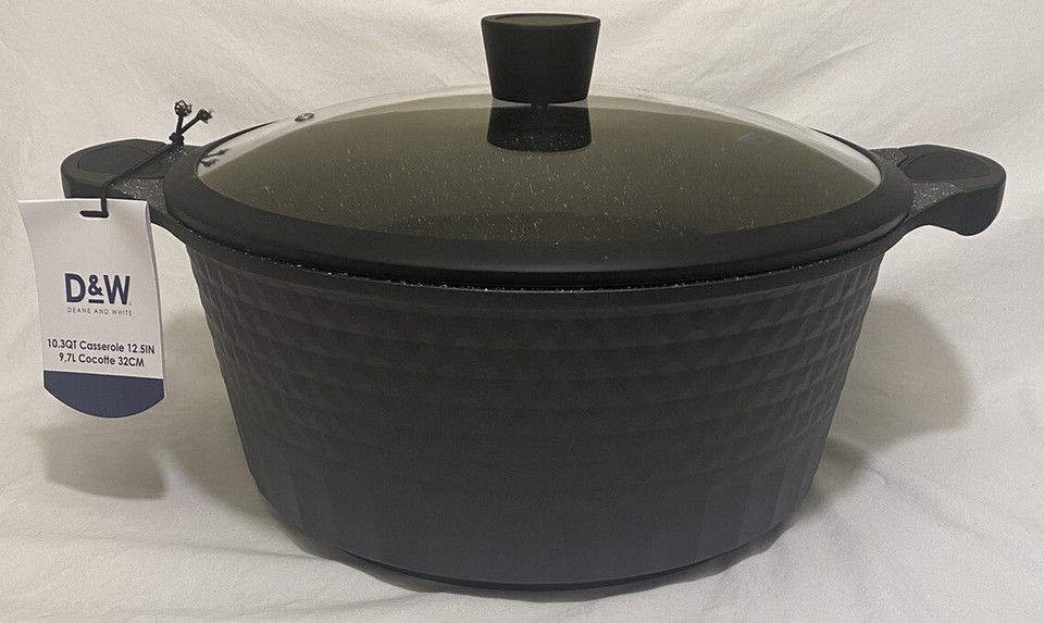 D&W Deane & White Cookware Collection 11 pc Set /Color Black W/Handles ...