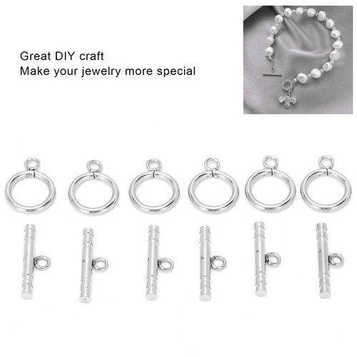 Stainless Steel Round Toggle Clasps T-Bar Clasps for Necklace Jewelry ...