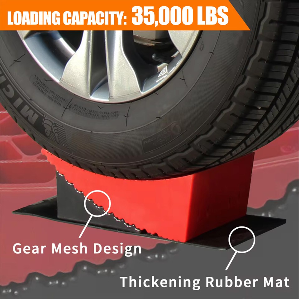 2 Pk Camper Leveler RV Truck Leveling Blocks Ramps Wheel Chock Parking ...