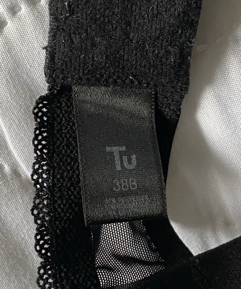 LADIES UNDERWIRED BLACK AND GREEN LACY BRA SIZE 38B | eBay UK