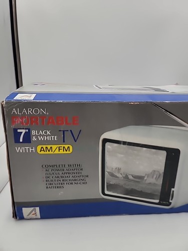Alaron 7” Cube Style B/W Television With Radio Model Tv-646RW Tested ...