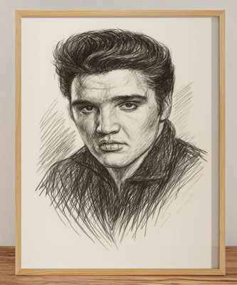 ELVIS PRESLEY DRAWING PRINT PORTRAIT SKETCH 8" x 10" ELVIS PRESLEY WALL ...