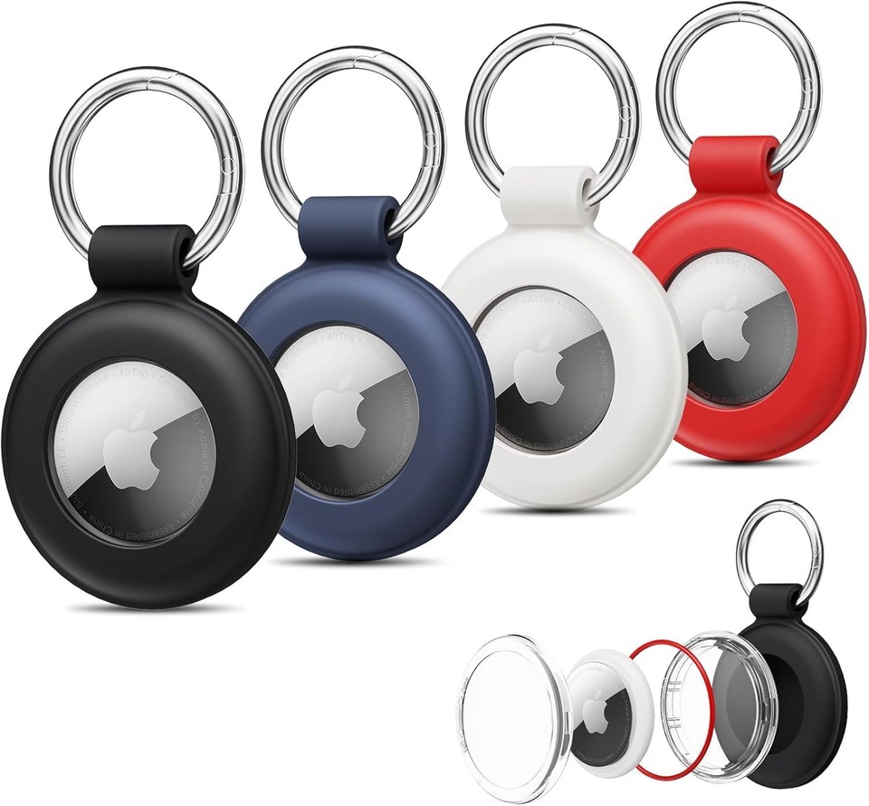 4 Pack AirTag Holder AirTag Case Keychain Air Tag Holder, Waterproof ...