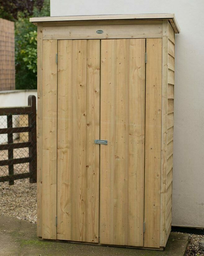 4x2 WOODEN GARDEN SHED OVERLAP PENT STORAGE TALL STORE DOUBLE DOOR 4ft ...