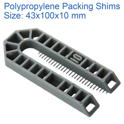 10mm GREY 43mm x 100mm PLASTIC PACKERS U SHIMS PAILS POLYPROPYLENE ...