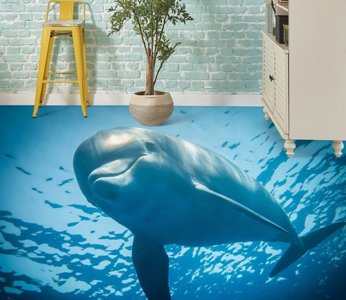 3D Gentle Dolphin O2173 Floor WallPaper Murals Wall Print Decal 5D Romy ...