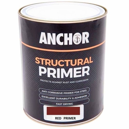 Anchor Structural Steel Metal Primer RED OXIDE 4L Anti Corrosion Fast ...