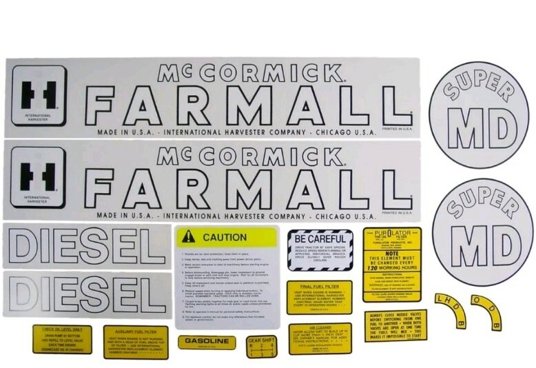 McCormick Deering Farmall Model MD Decal Set NEW - FREE SHIPPING 1952 ...