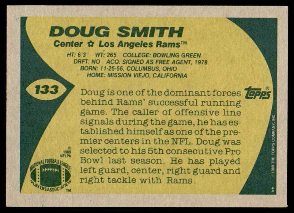1989 Topps Doug Smith Los Angeles Rams #133 | eBay