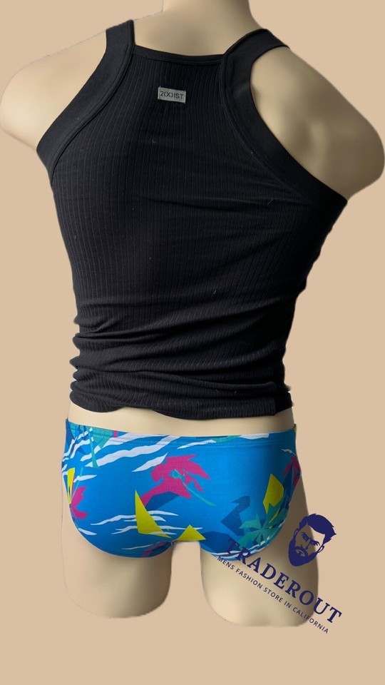 Speedo Men blue palm triangle eco endurance swim Brief Swimwear size 34 ...