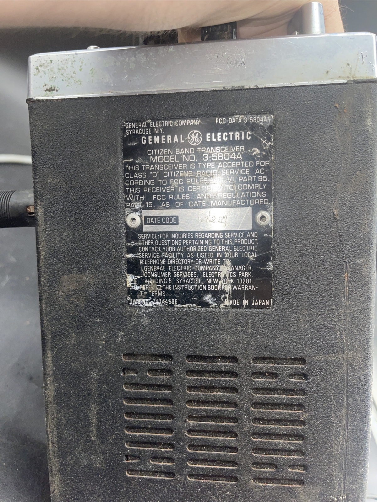 Vintage GE General Electric CB Radio 40 Channel PLL System 3-5804a With ...
