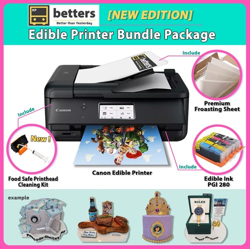 [New Edition]EDIBLE Printer Bundle- Edible Ink &25 Frosting Sheets ...