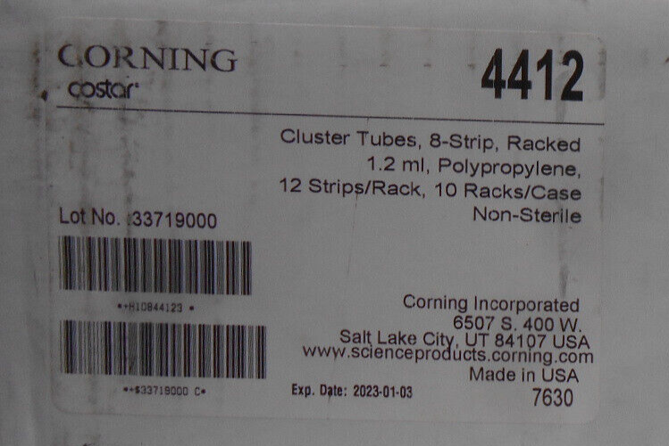 Corning Costar 4412 Cluster Tubes 1.2 ml - Partial box of 6 Racks | eBay