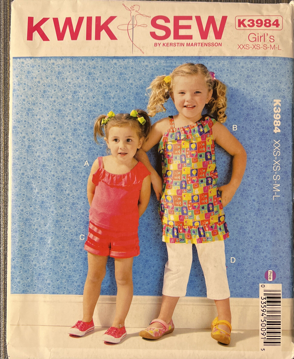 KWIK-SEW K3984 Girl's Tops, Shorts And Pants Size XXS-XS-S-M-L Uncut | eBay