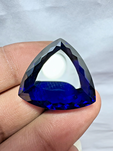 57 Ct Dark Bluish Color Topaz Glass Filled Stone Trillion Loose ...