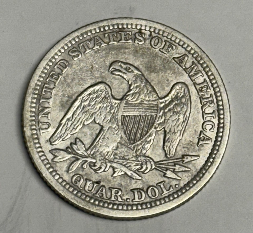 VF Details 1856-P Seated Liberty Quarter (cleaned+residue), U.S. 25c ...