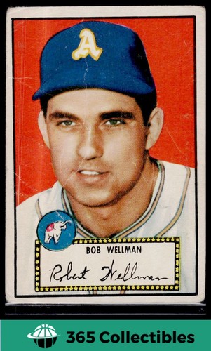 1952 Topps MLB Bob Wellman Red Back #41 Baseball Philadelphia Athletics ...
