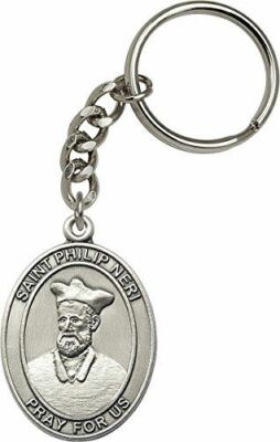 Silver Toned Catholic Saint Philip Neri Medal Key Chain | eBay