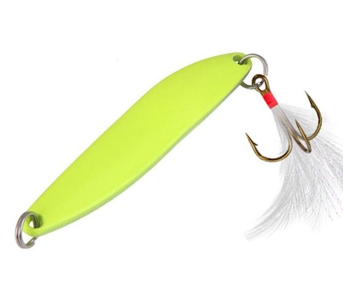 5PCS Metal Spoon Fishing Lures Glow Sinking Spinner 10g Bass Jigs ...