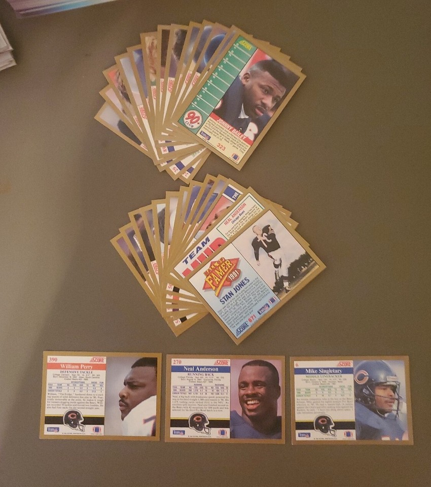 1991 Score Chicago Bears Team Set of 29 Football Cards | eBay
