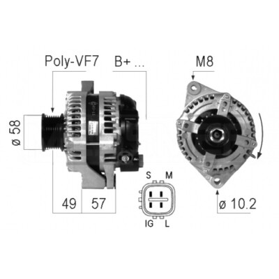 Alternateur EB1037S 27060-30130 27060-30060 9215342 LRA03067 Ca 2069 Ir ...